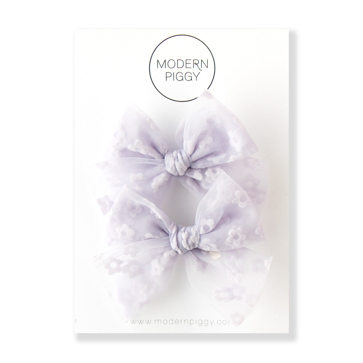 Bloom - Purple | Tulle Bow - Pigtail Set – Modern Piggy